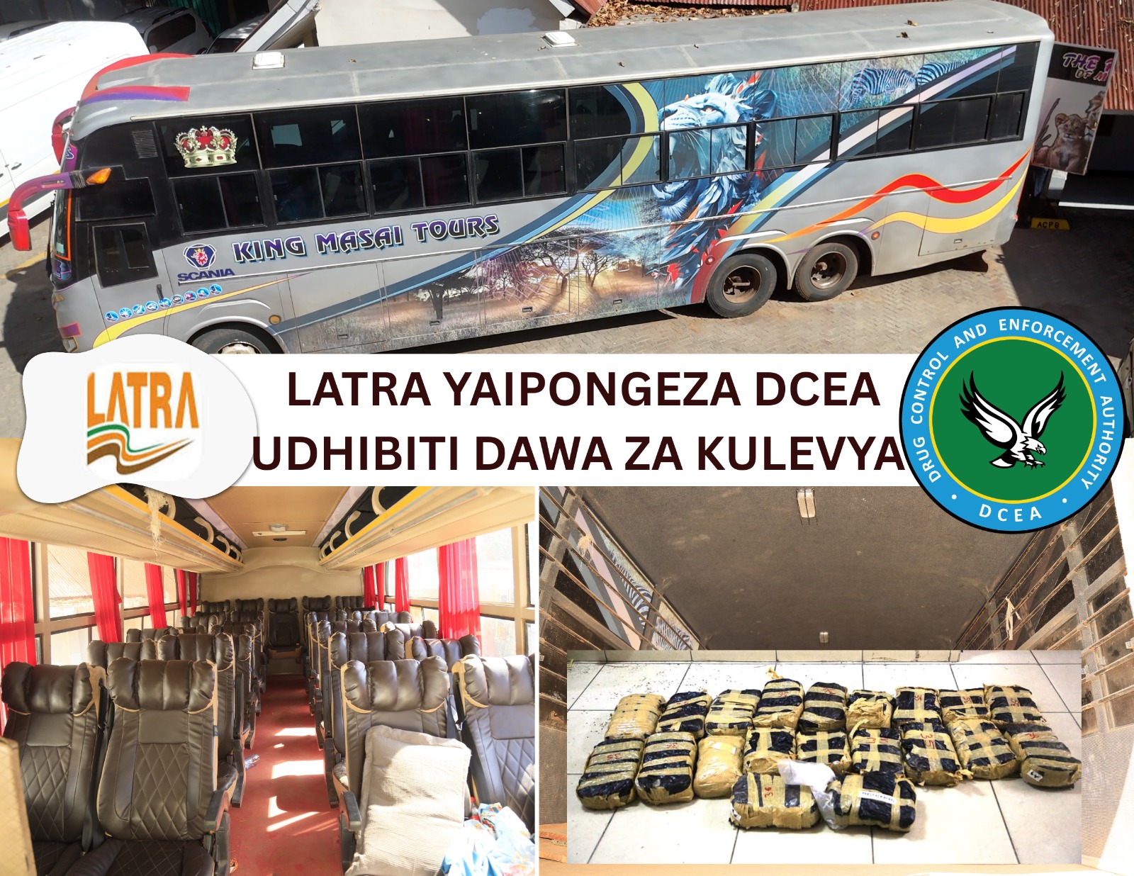 DCEA | Tani tisa za dawa za kulevya zakamatwa Desemba, 2025; basi la ...